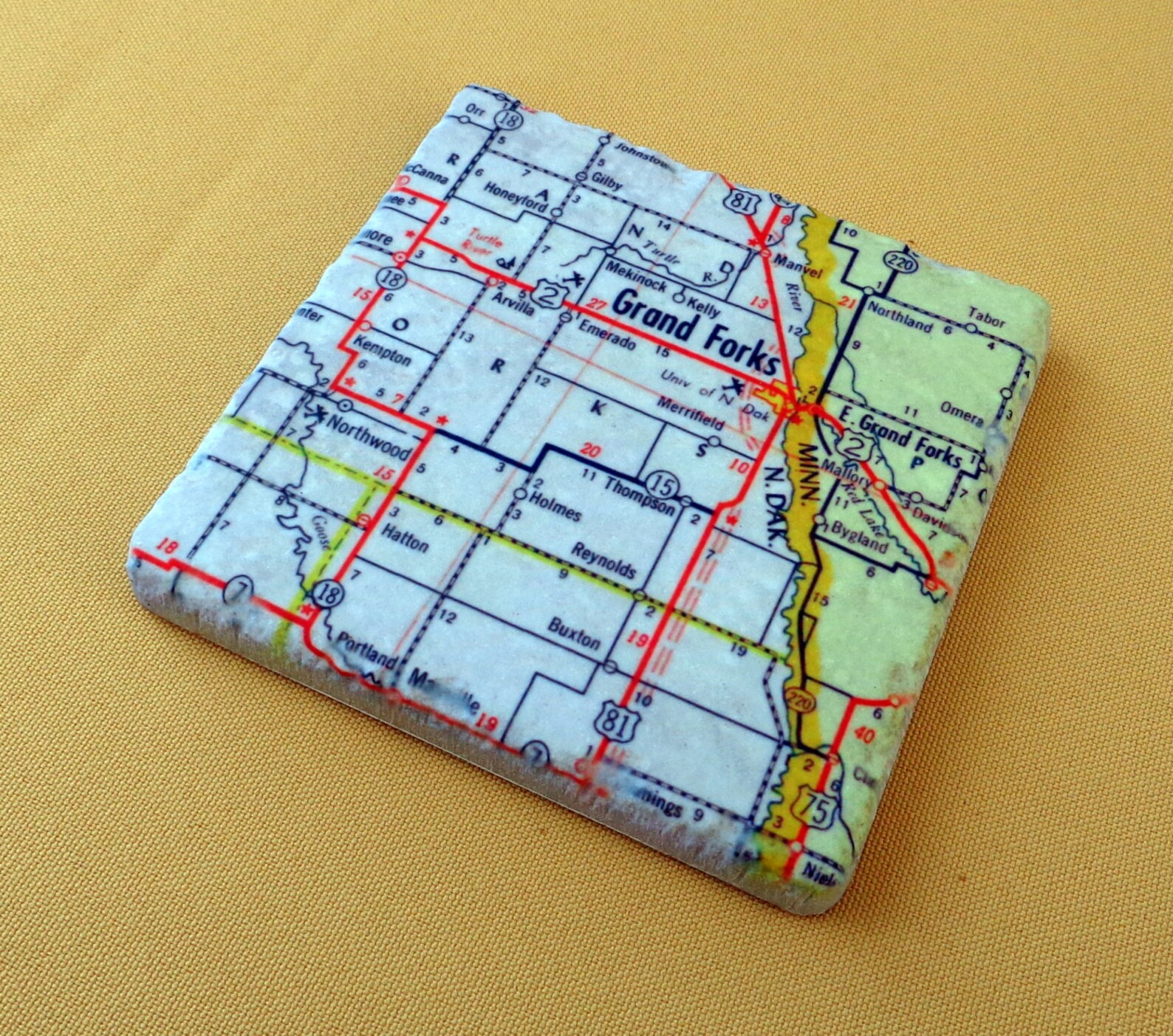 Coasters - Maps of North Dakota & Minnesota - Etsy