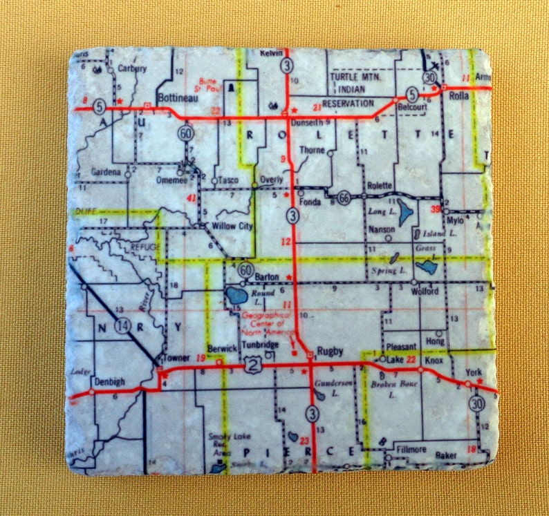 Coasters - Maps of North Dakota & Minnesota - Etsy