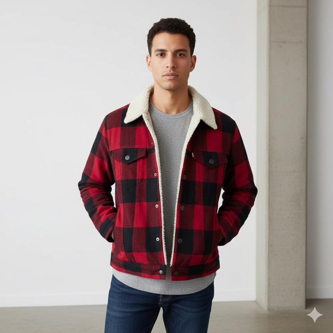 Sherpa Lined Flannel Jacket With Cozy Sherpa Inside - Etsy