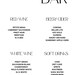 ELEGANT MINIMALIST Wedding Bar Menus - Etsy