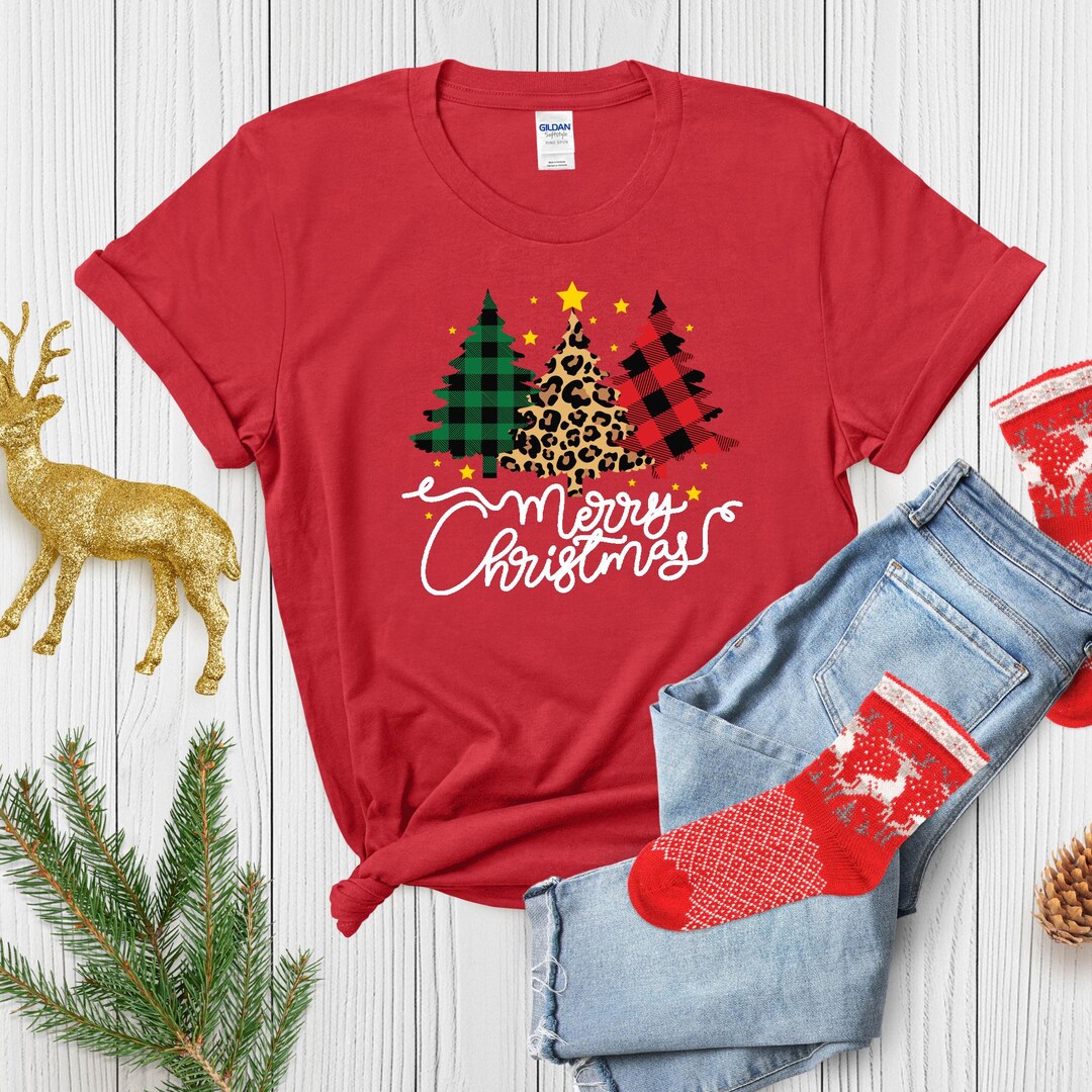 Christmas Trees Shirt, Merry Christmas Shirt for Women, Cute Holiday ...