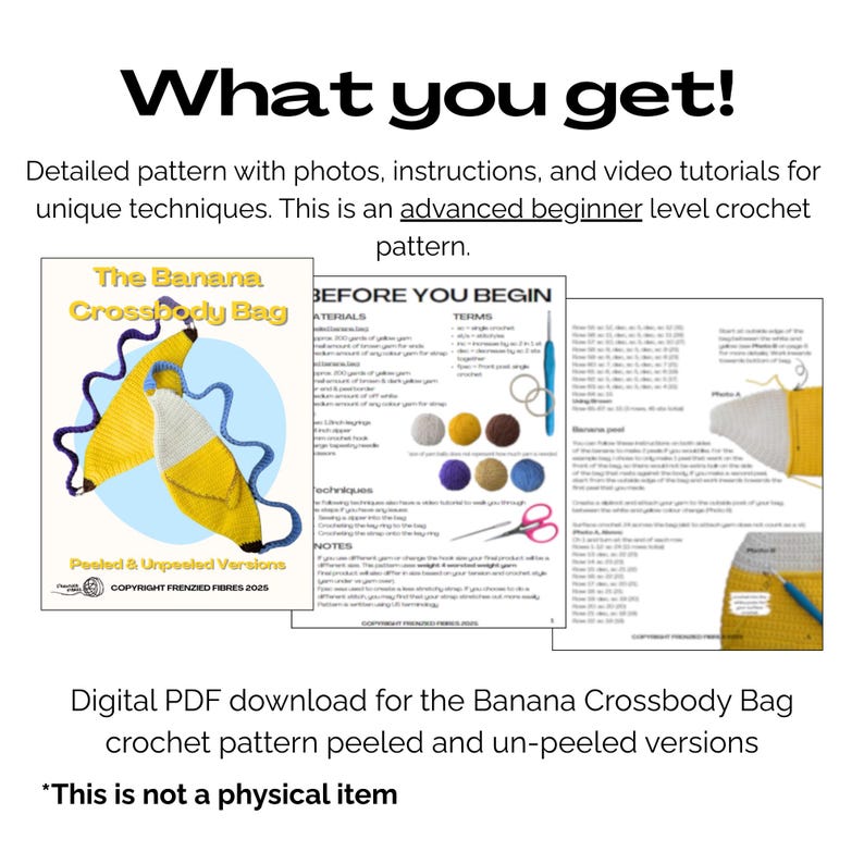 The Banana Crossbody Bag Crochet Pattern - Peeled and Un-peeled Version ...