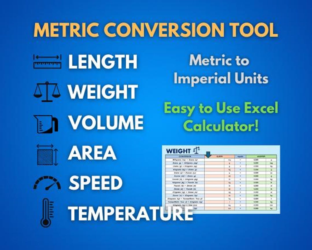 Metric Conversion Calculator | Excel Spreadsheet for Length, Weight ...