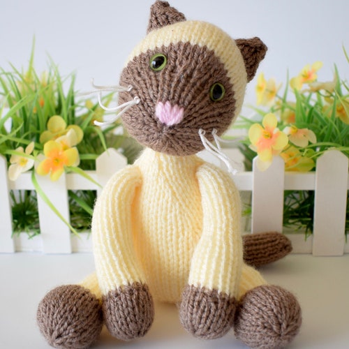 Plush Felted Kitty PDF Knitting Pattern Cat Stuffed Toy | Etsy