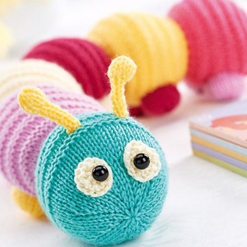 Happy Caterpillar Toy Knitting Pattern - Etsy UK