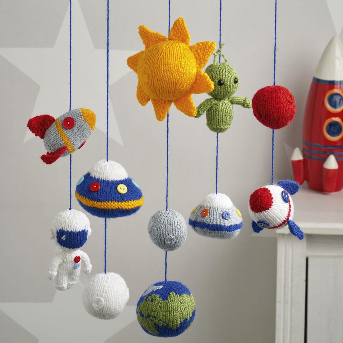 Knitting Pattern: "space Mobile" With Rockets Ufos Planets Astronaut ...