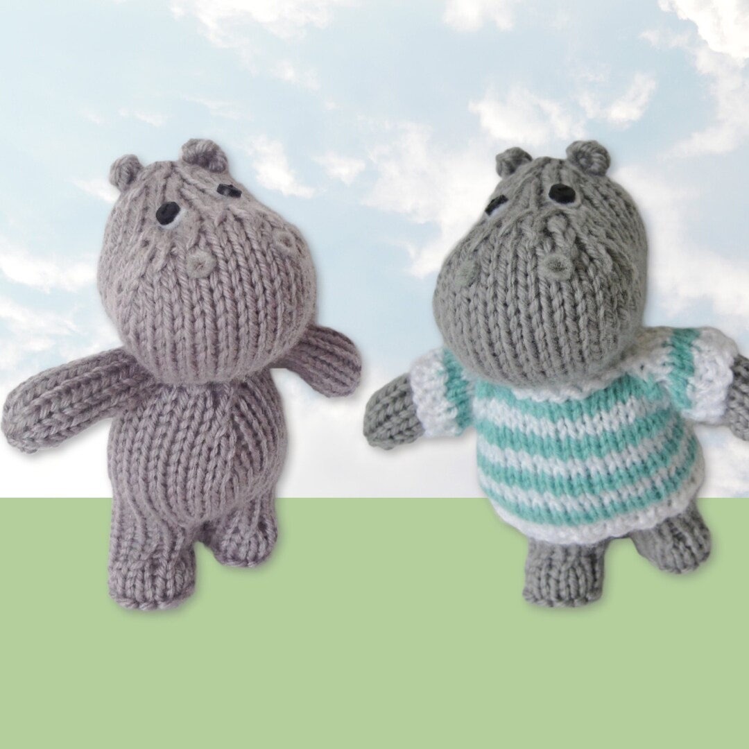 Pierre the Hippo Toy Knitting Pattern - Etsy