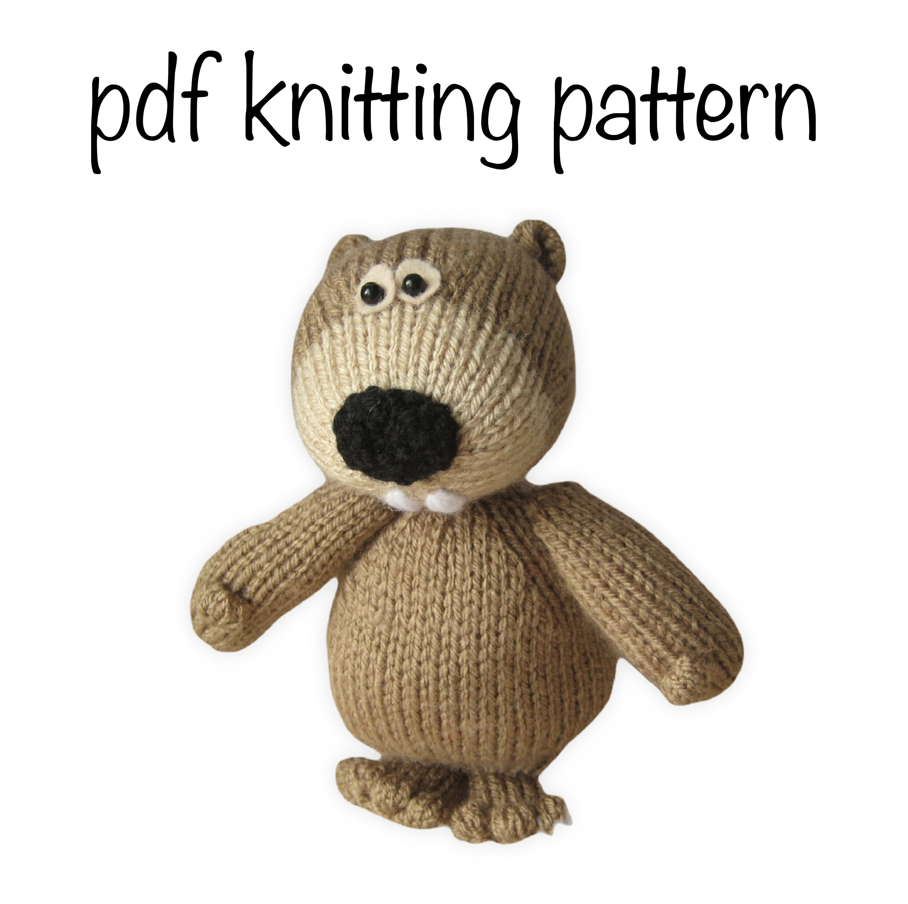 Foggy the Beaver Toy Knitting Pattern - Etsy