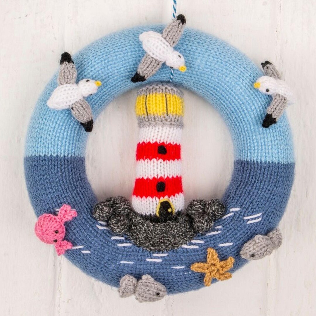 Seaside Lighthouse Wreath Knitting Pattern by Amanda Berry PDF Digital ...