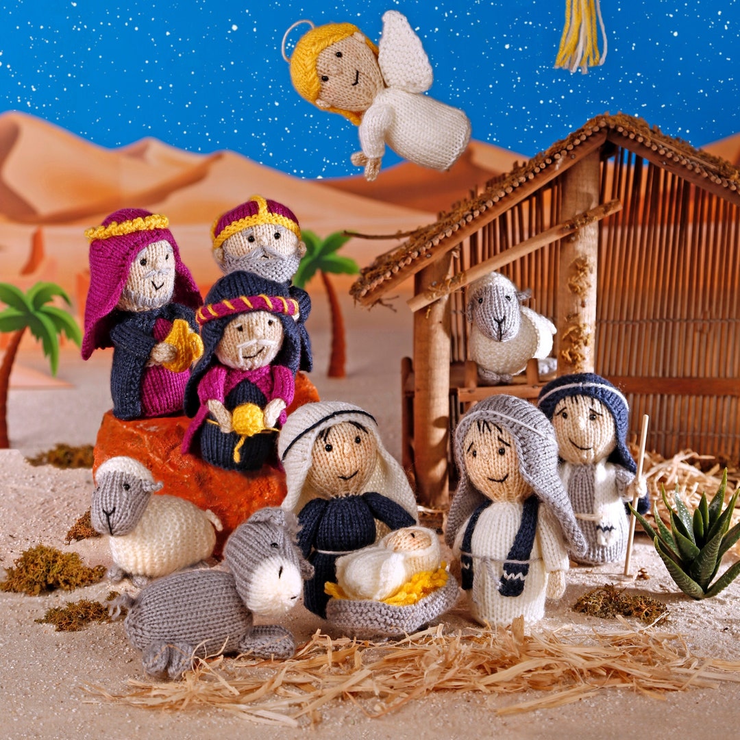 On a Starry Night Nativity Set Scene Knitting Pattern PDF Digital ...