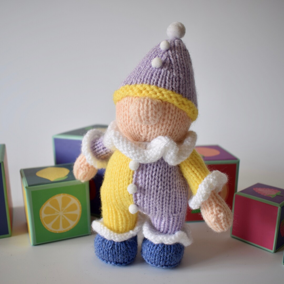 Pompom the Clown Doll Knitting Pattern - Etsy