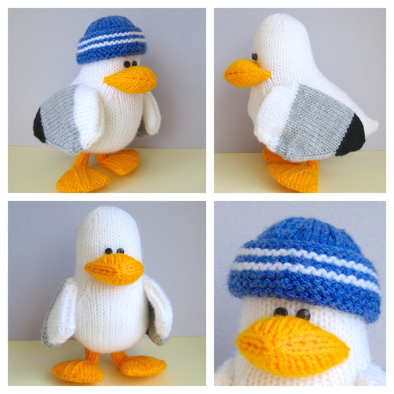 Sid the Seagull Toy Knitting Patterns - Etsy