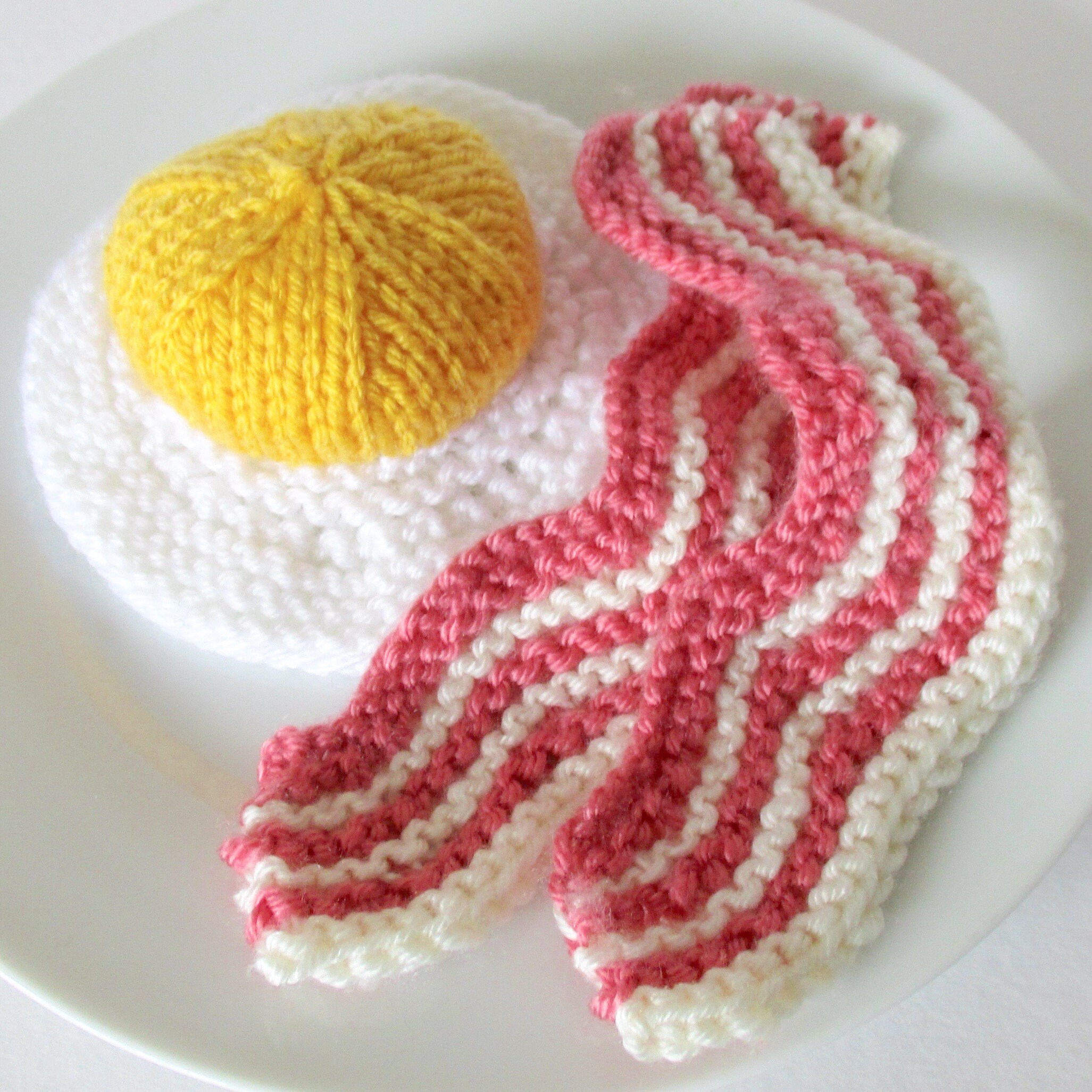 Bacon and Eggs Toy Food Knitting Pattern - Etsy UK