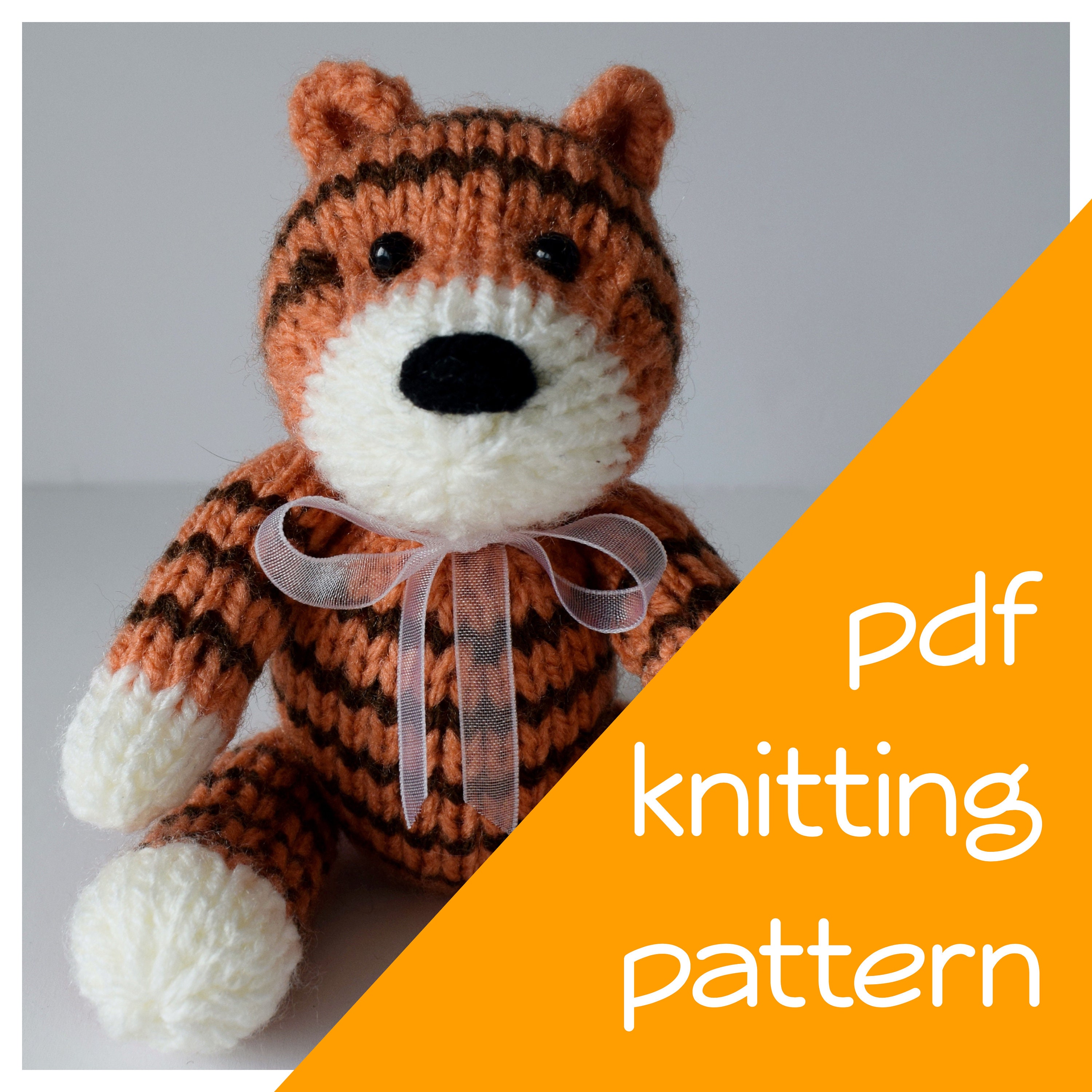 Tickles the Tiger Toy Knitting Pattern - Etsy