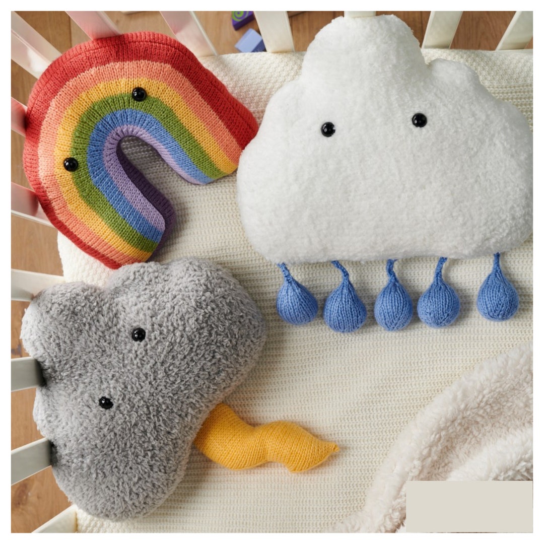 Weather Cushions Clouds and Rainbow Knitting Patterns - Etsy