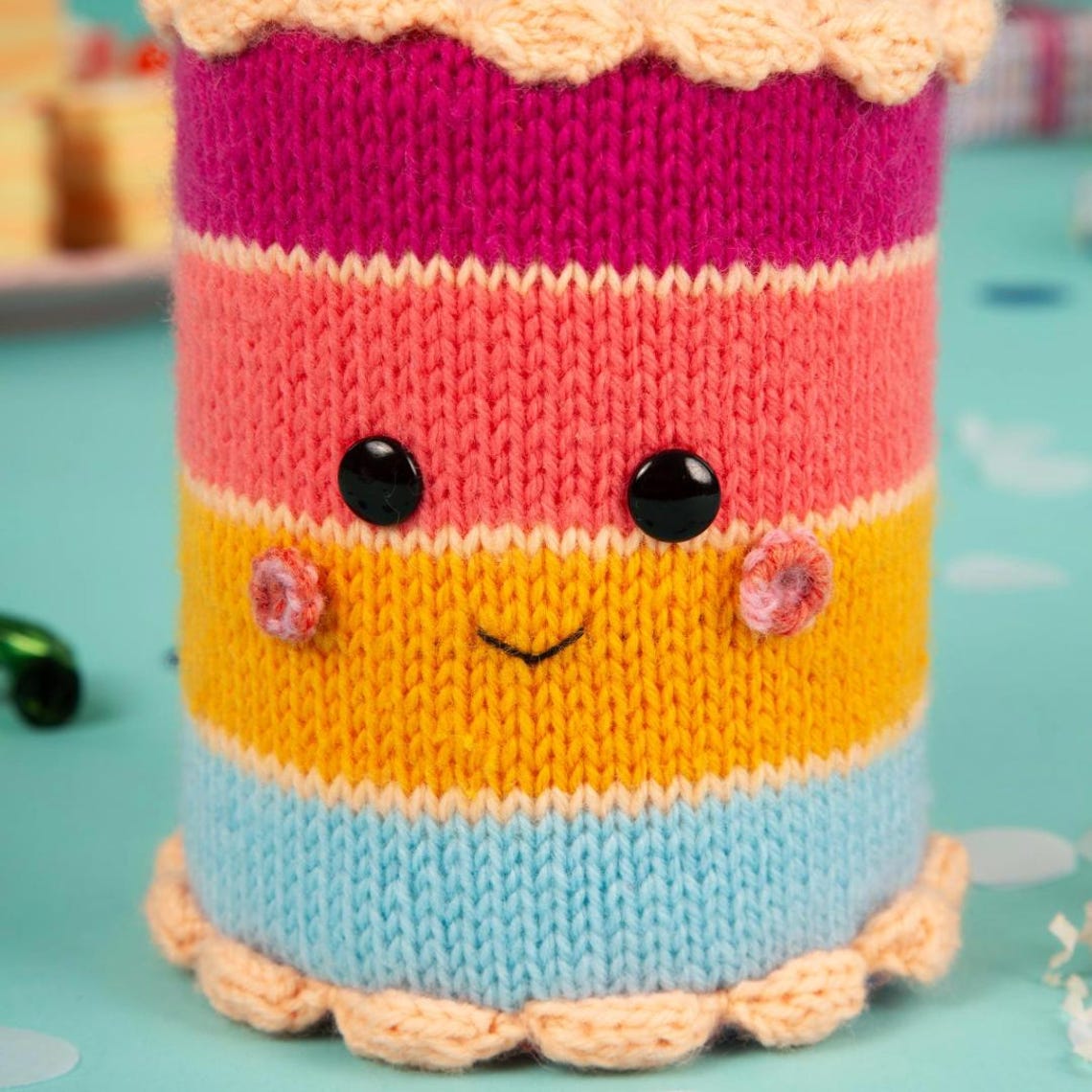Celebration Cake Knitting Pattern | Rainbow Tiered Toy (PDF Download ...