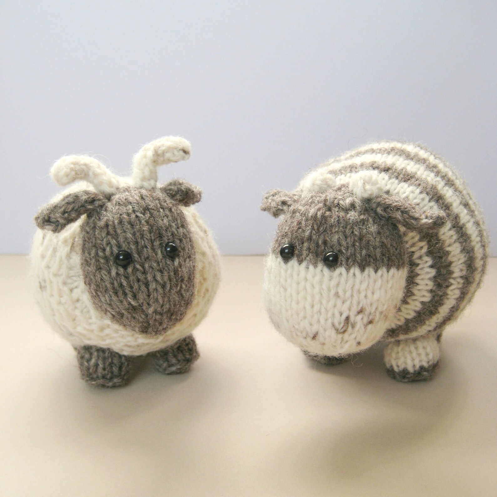 Bramble Goat and Chestnut Cow Toy Knitting Patterns | Etsy