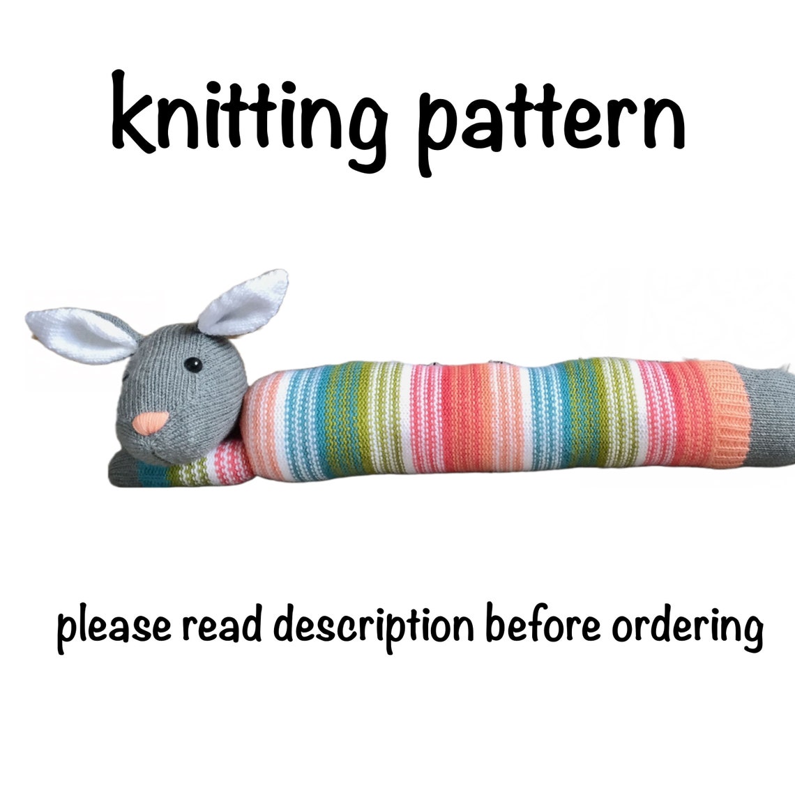 Bunny Draught Excluder Toy Knitting Pattern - Etsy