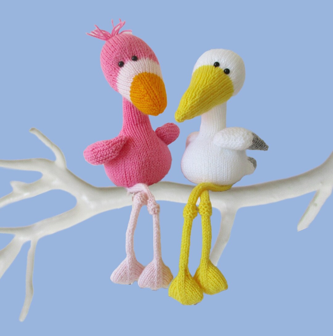 Flamingo and Stork Toy Knitting Patterns - Etsy