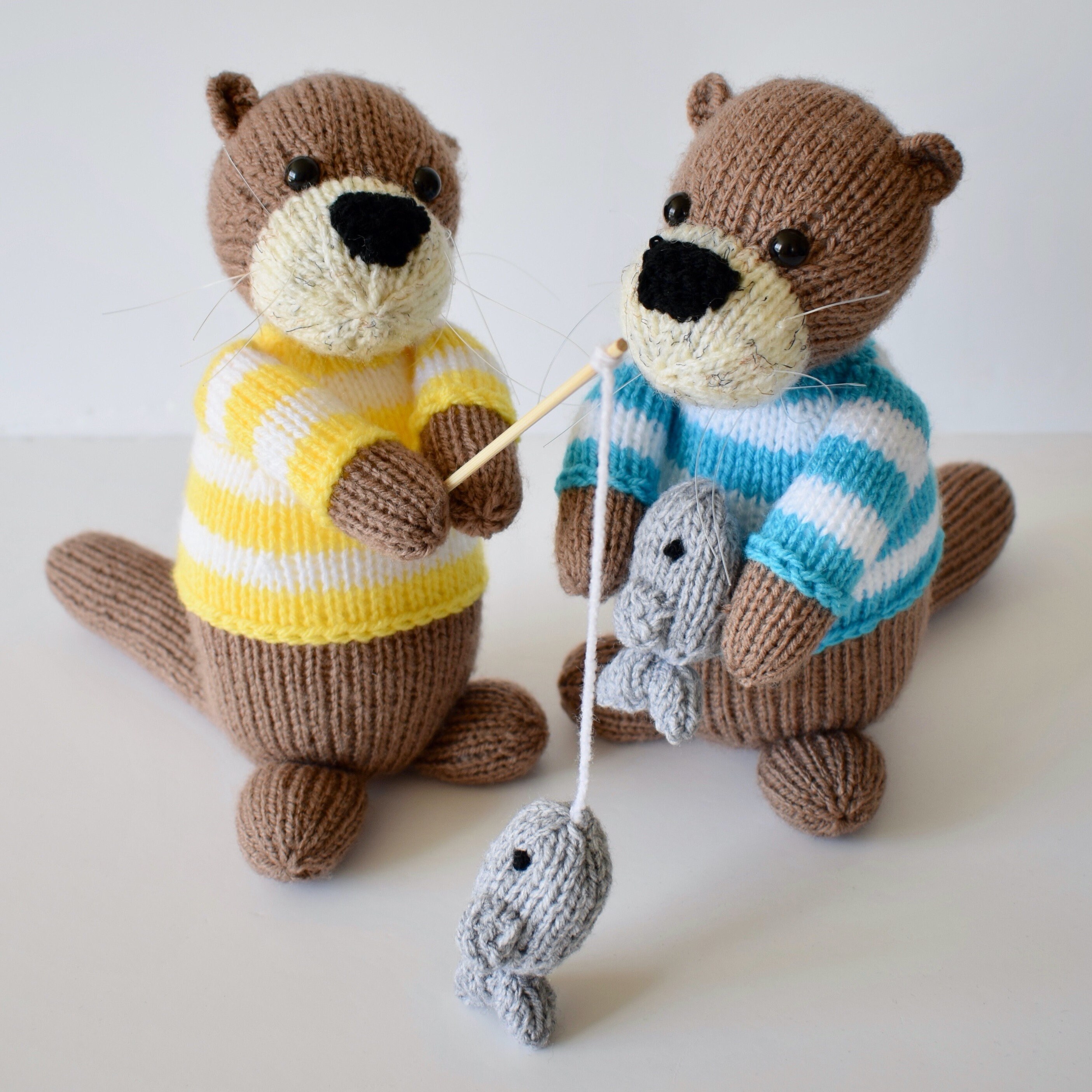 Otters Gone Fishing Toy Knitting Pattern - Etsy