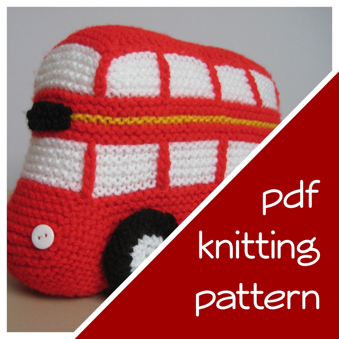 London Bus Toy Knitting Pattern | Etsy