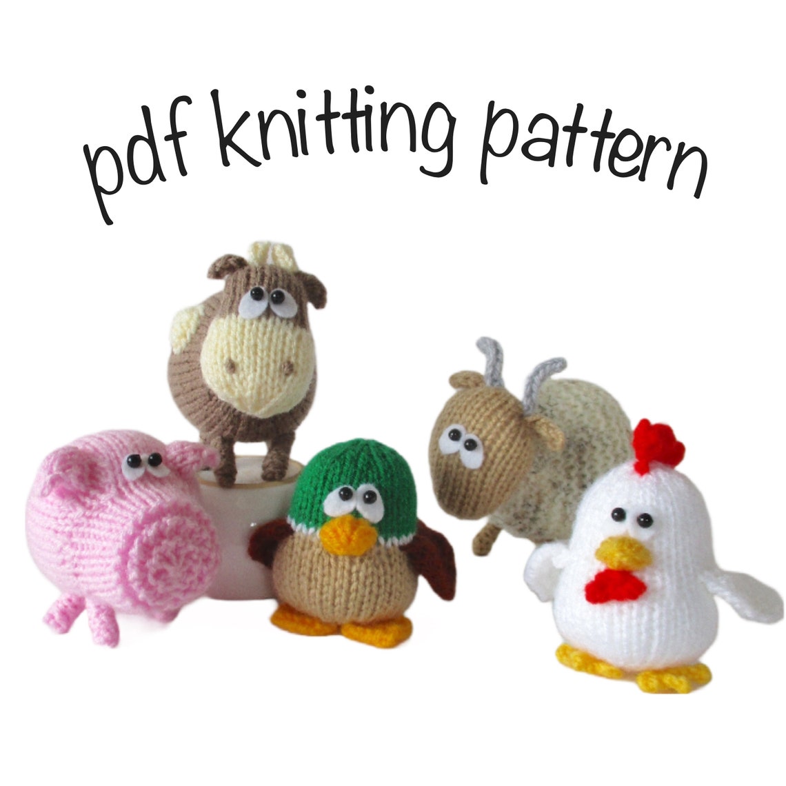 Farmyard Friends Toy Knitting Patterns - Etsy