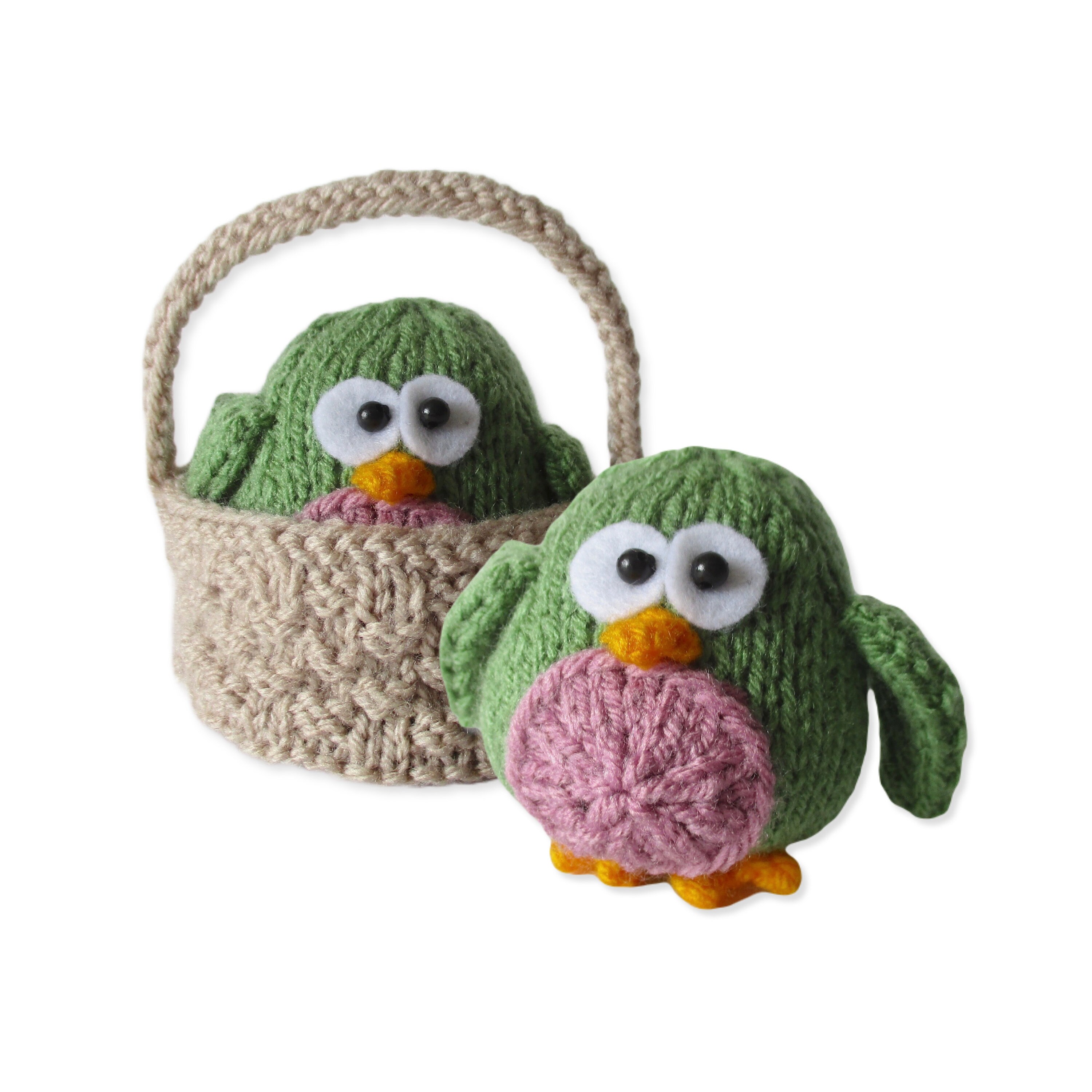 Chirpy Bird in a Basket Toy Knitting Patterns - Etsy