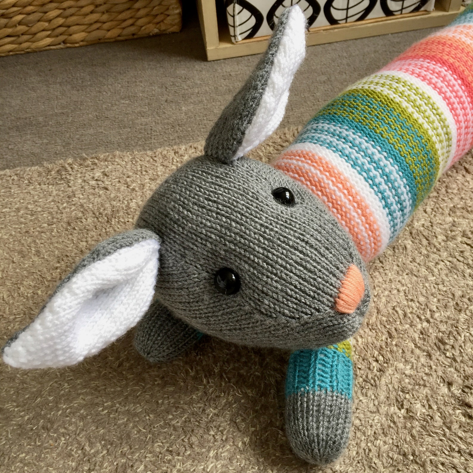 Bunny Draught Excluder Toy Knitting Pattern - Etsy