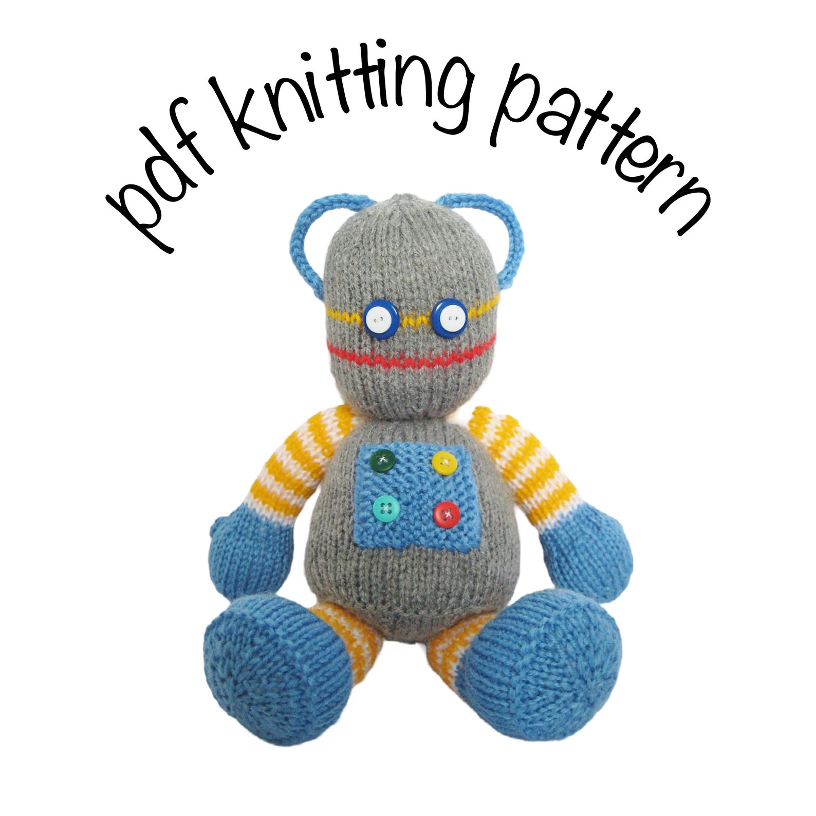 Beeper the Robot Toy Knitting Pattern - Etsy
