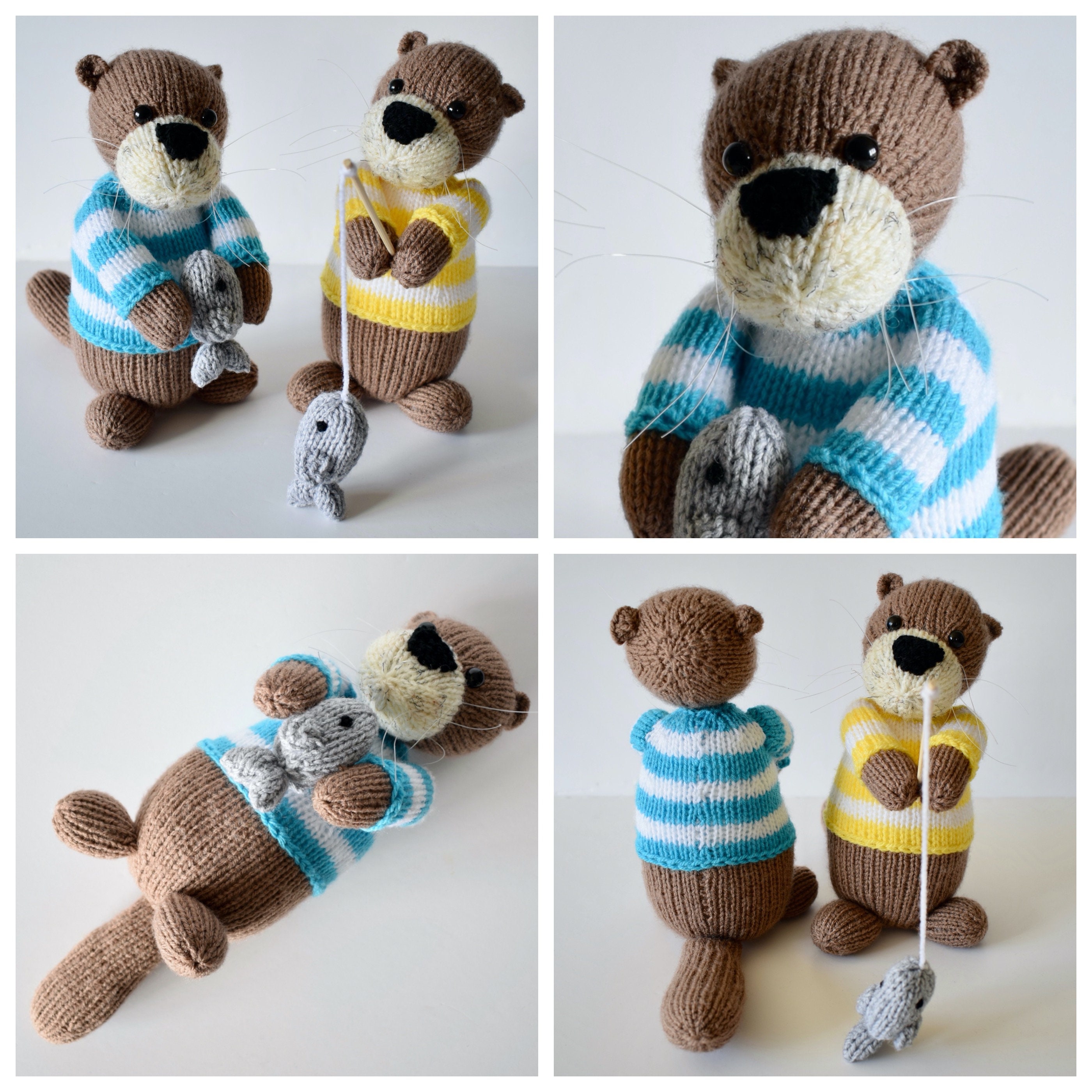 Otters Gone Fishing Toy Knitting Pattern - Etsy