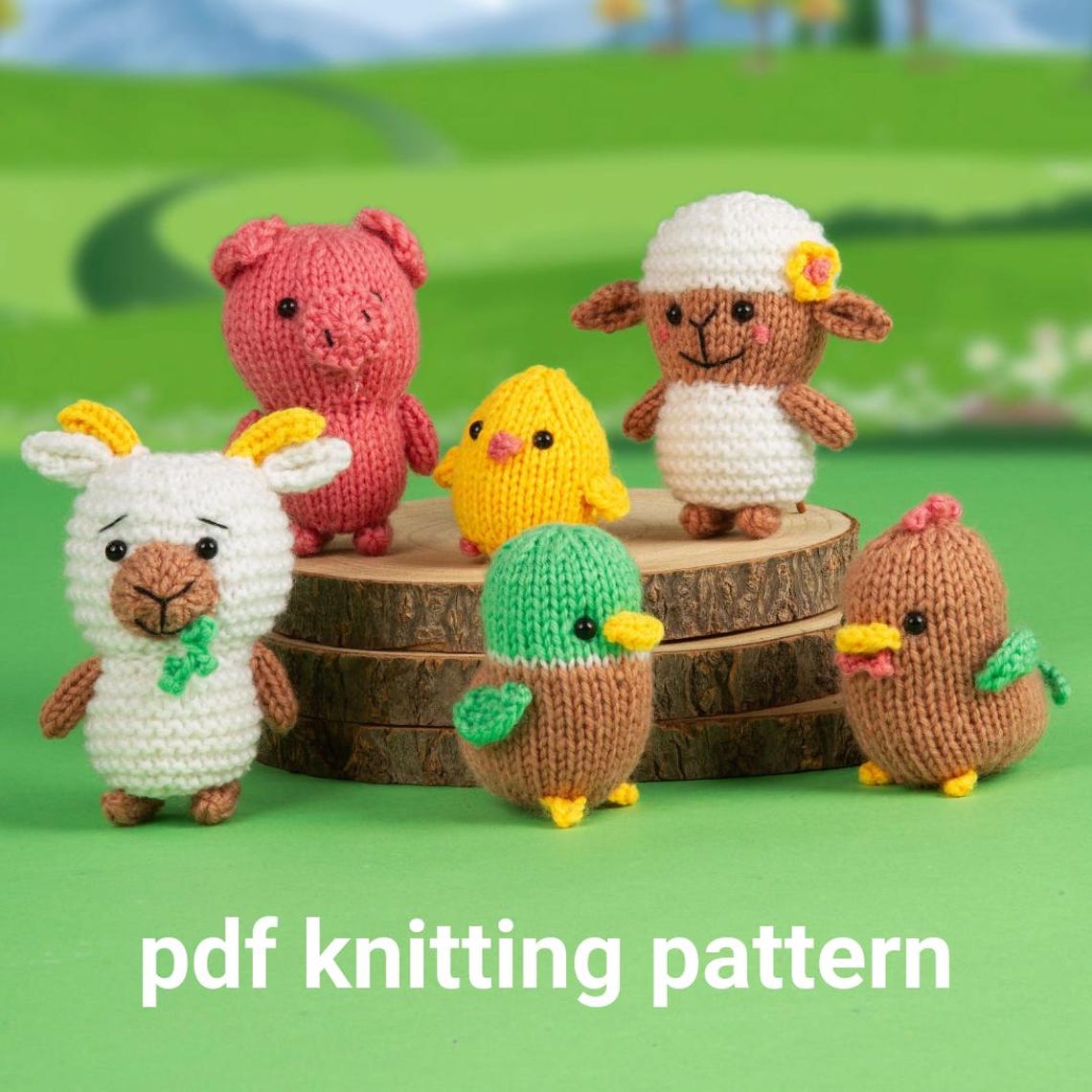 Knitting Pattern: "barnyard Buddies" Farm Animal Toys 6 Designs (PDF ...