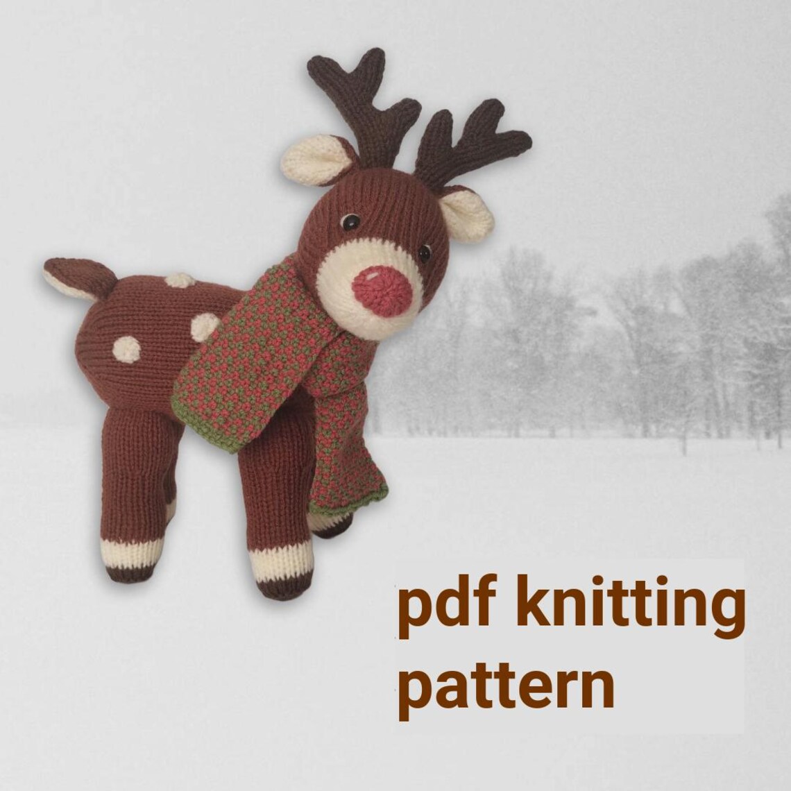 Knitting Pattern: "happy Hooves Reindeer" Rudolph Christmas Toy With ...
