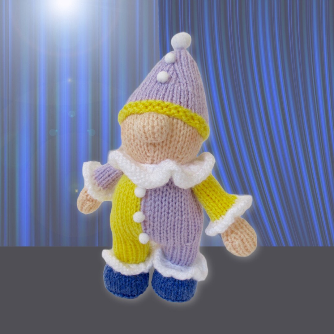 Pompom the Clown Doll Knitting Pattern - Etsy