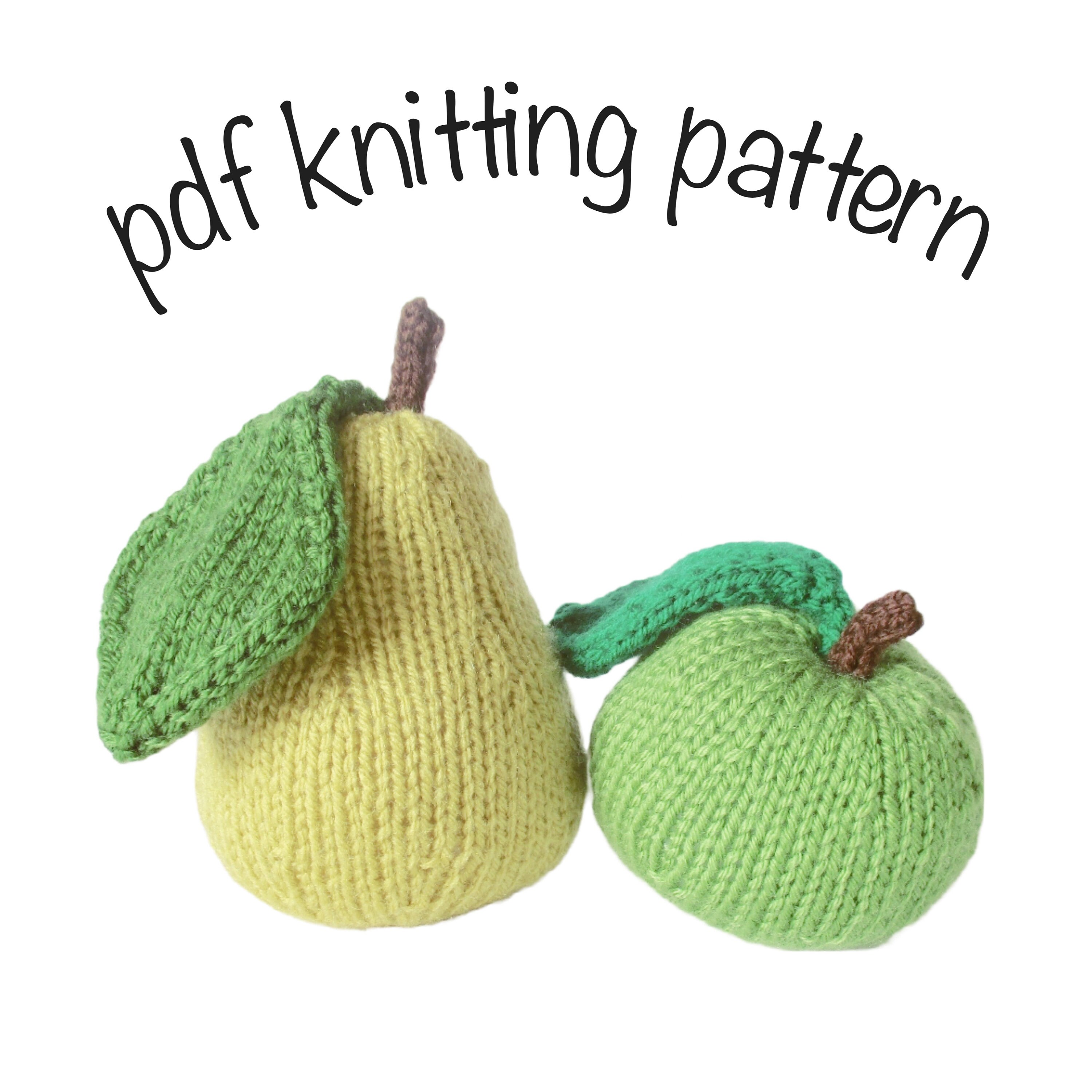 Apple and Pear Toy Knitting Patterns - Etsy