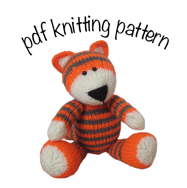 Toby the Tiger Toy Knitting Pattern - Etsy