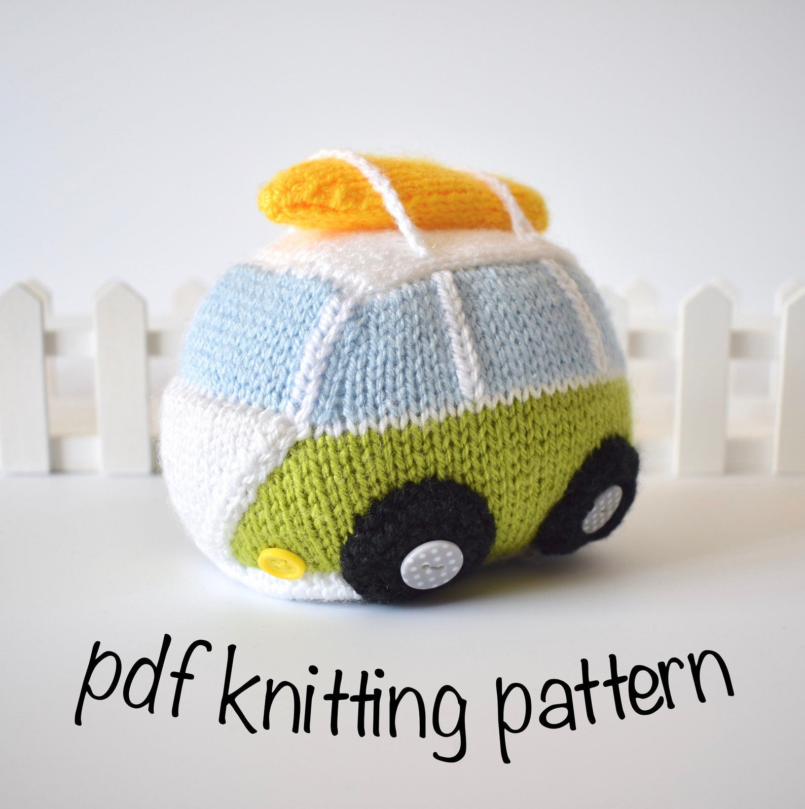 Surf's up Camper Van Toy Knitting Pattern - Etsy