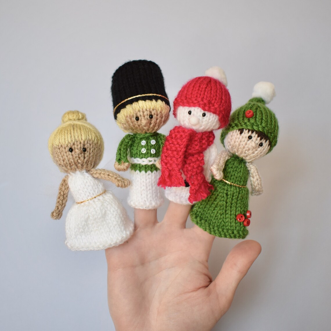 Santa's Grotto Finger Puppets knitting patterns | Etsy