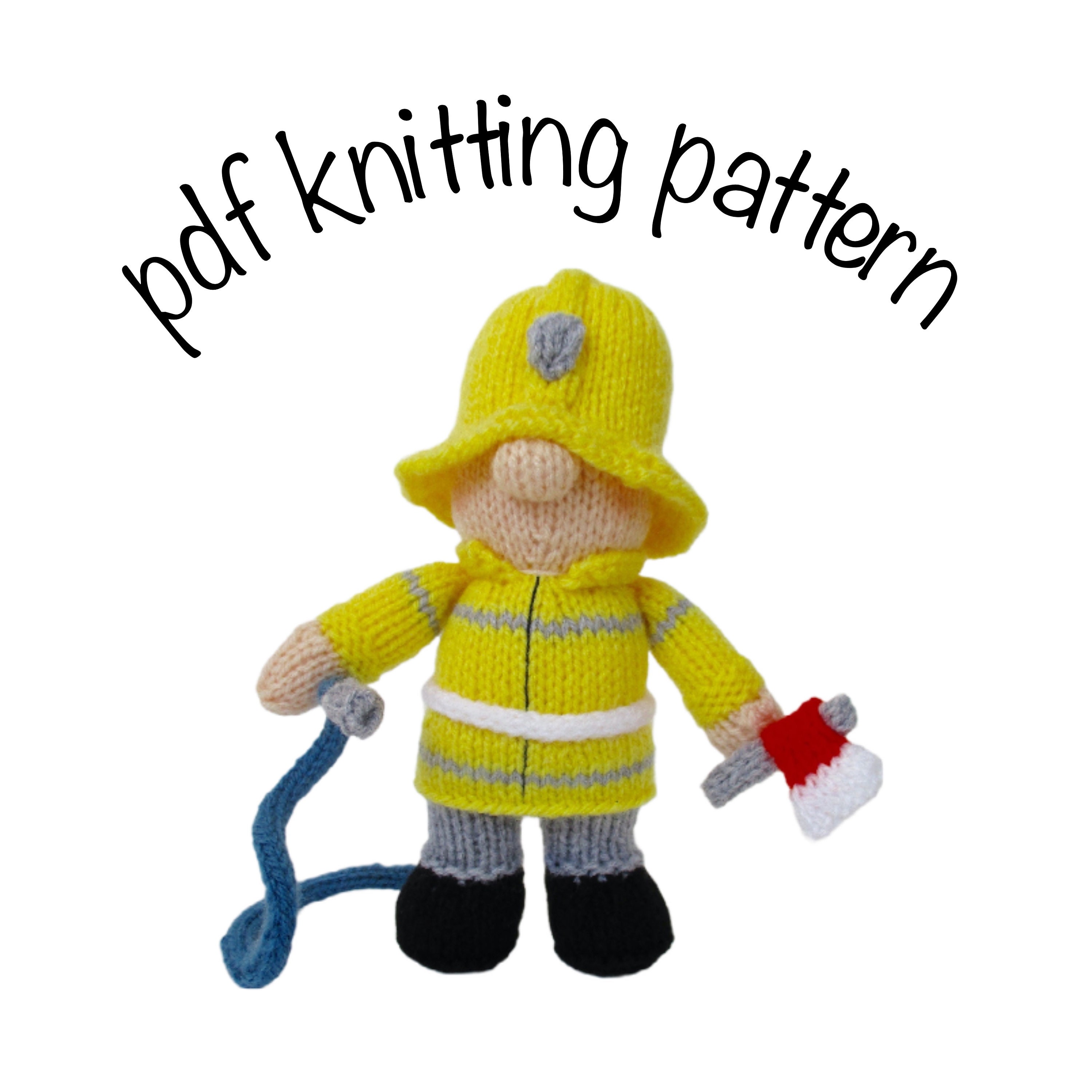 Fireman Fred Doll Knitting Pattern - Etsy UK