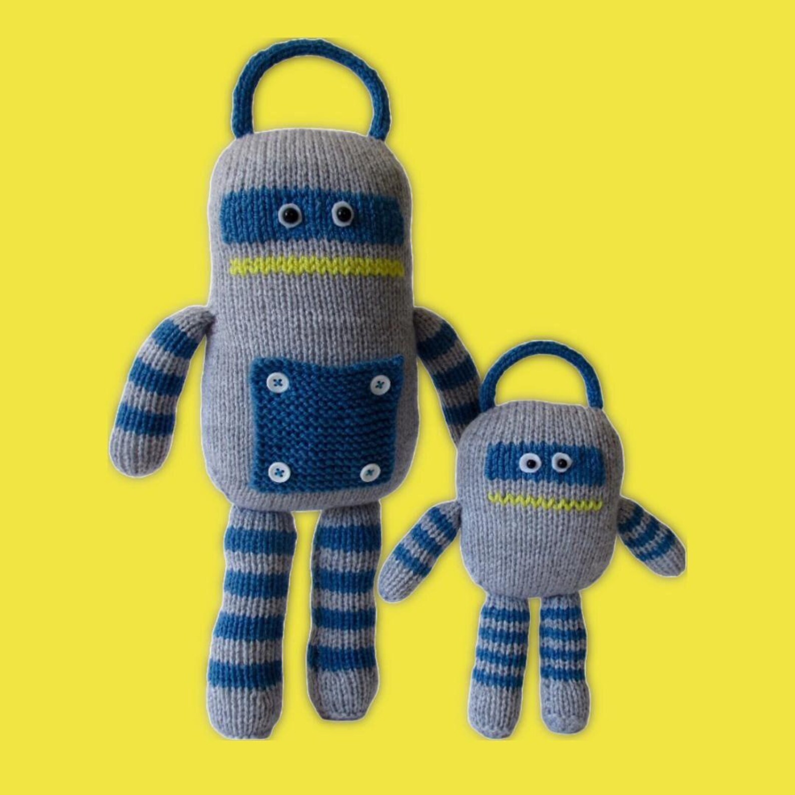 Knitting Pattern: "robots" 2 Toys in Acrylic DK Yarns (PDF Download) - Etsy