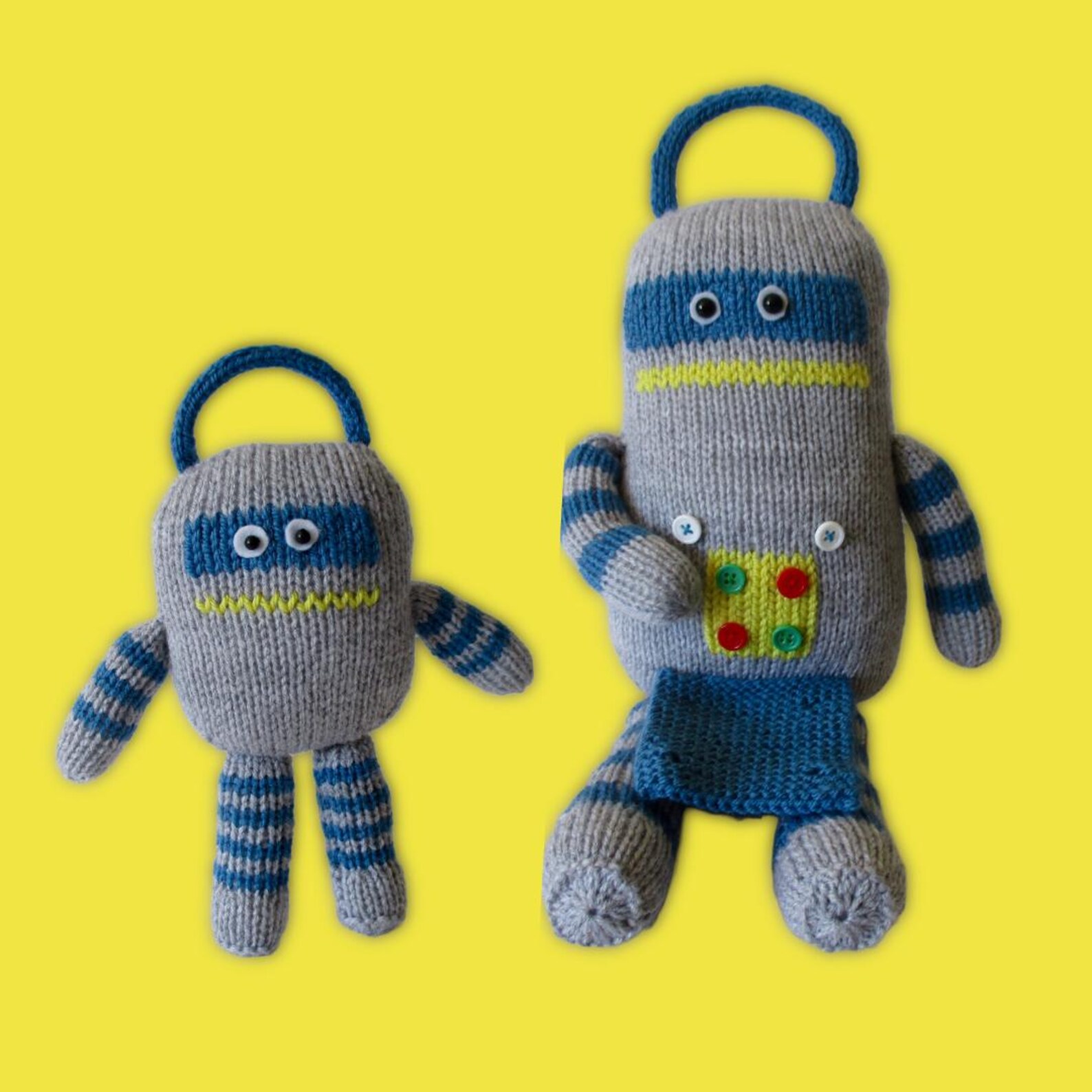 Knitting Pattern: "robots" 2 Toys in Acrylic DK Yarns (PDF Download) - Etsy