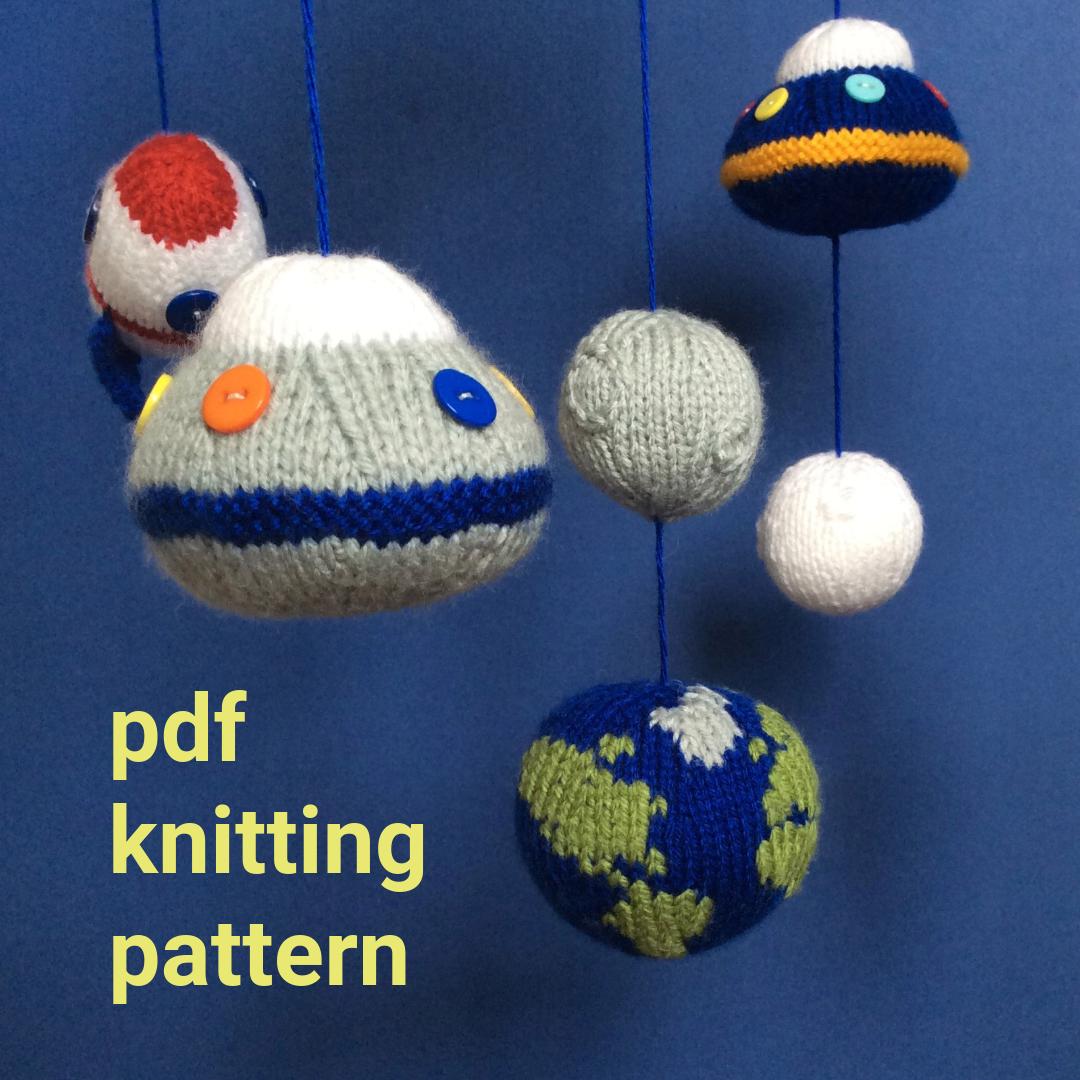 Knitting Pattern: "space Mobile" With Rockets Ufos Planets Astronaut ...