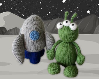 Soft Toy Knitting Pattern, Alien Man From Mars, Double Knitting Yarn ...