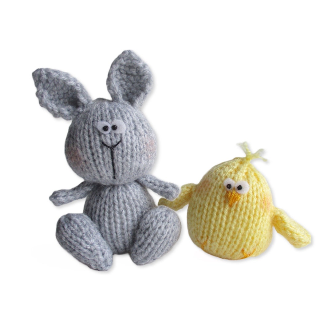 Bunny and Chicky Toy Knitting Patterns - Etsy