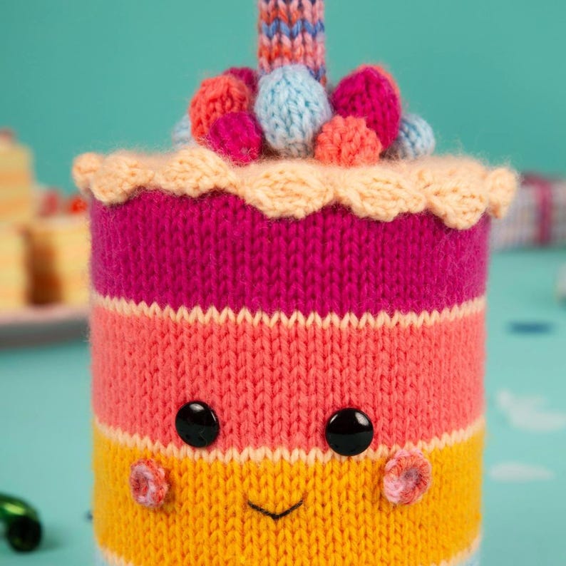 Celebration Cake Knitting Pattern | Rainbow Tiered Toy (PDF Download ...