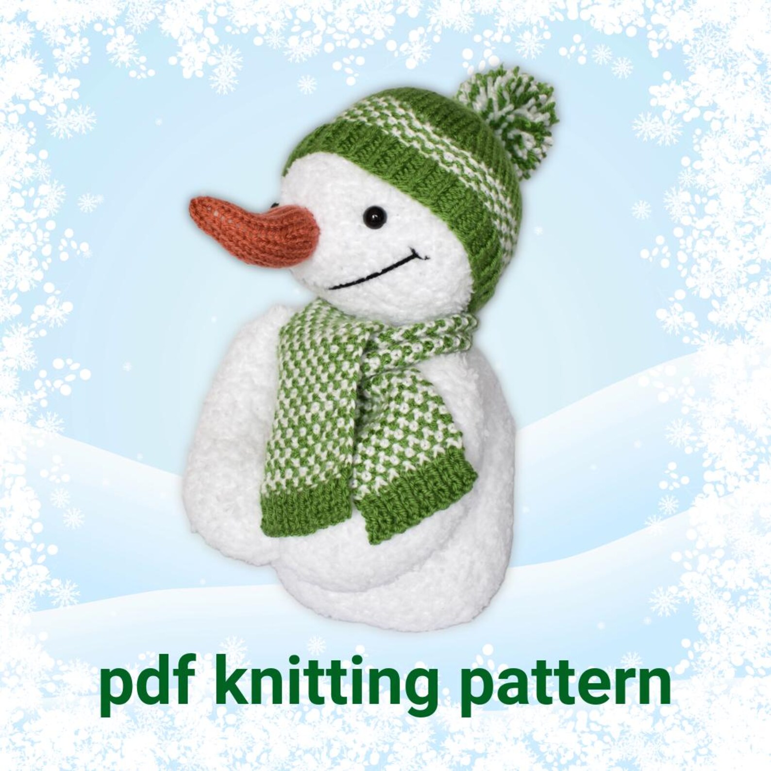 Snow Snuggly Snowman Knitting Pattern - Christmas Toy - PDF Download - Etsy