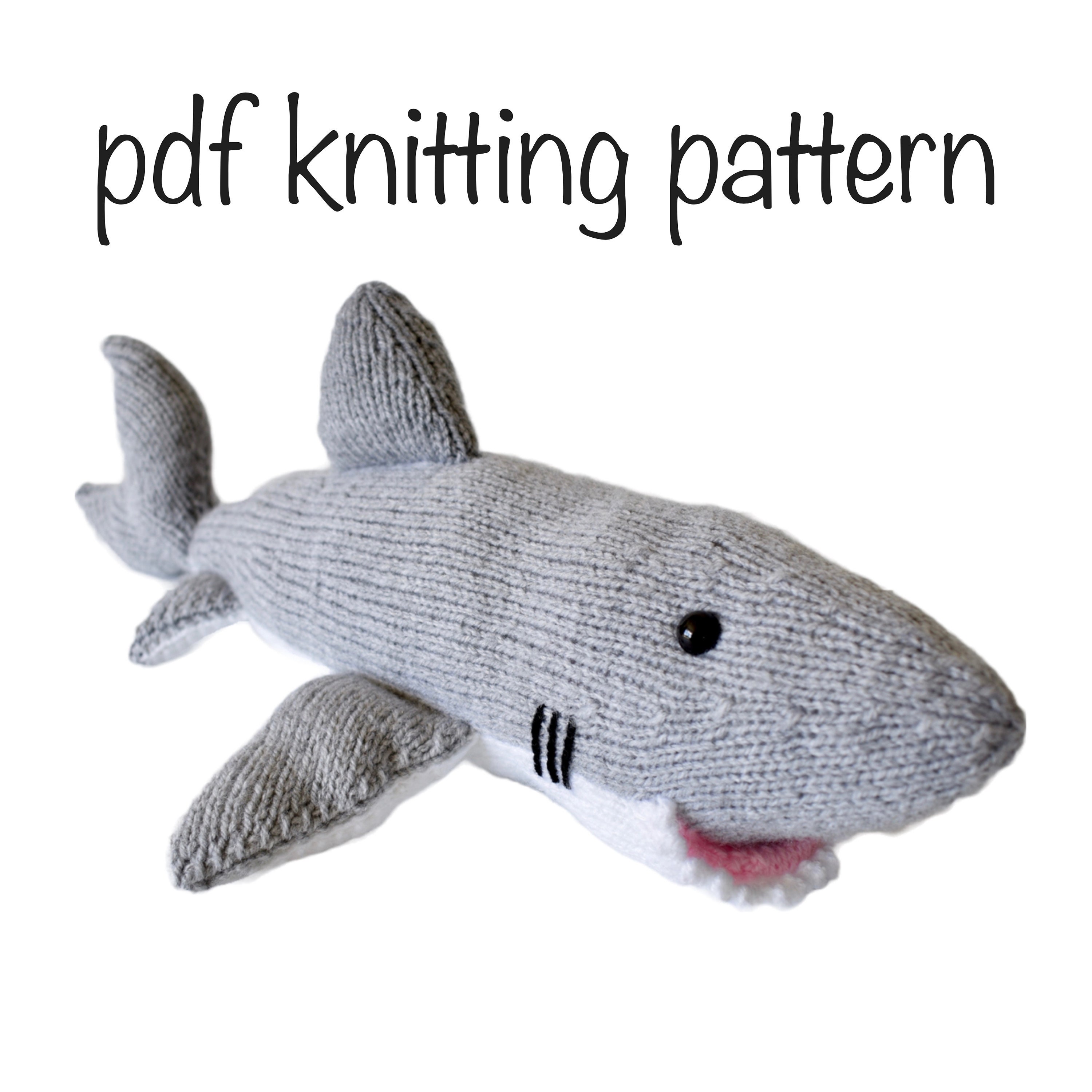 Great White Shark Toy Knitting Patterns - Etsy Canada