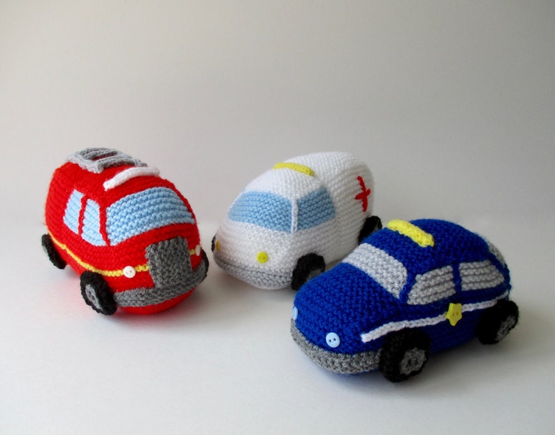 Emergency Vehicles toy knitting patterns | Etsy