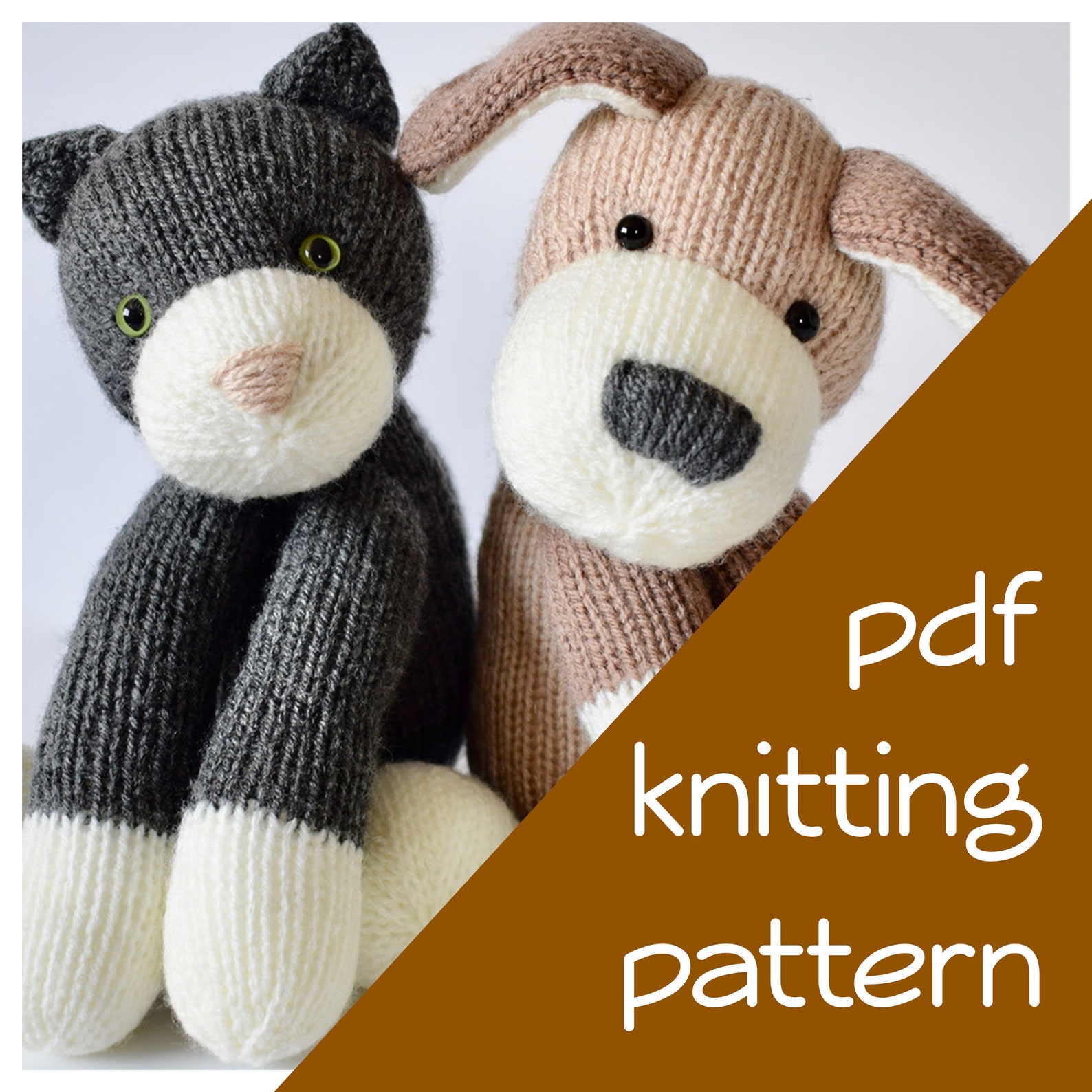Fido and Fifi Toy Knitting Patterns | Etsy