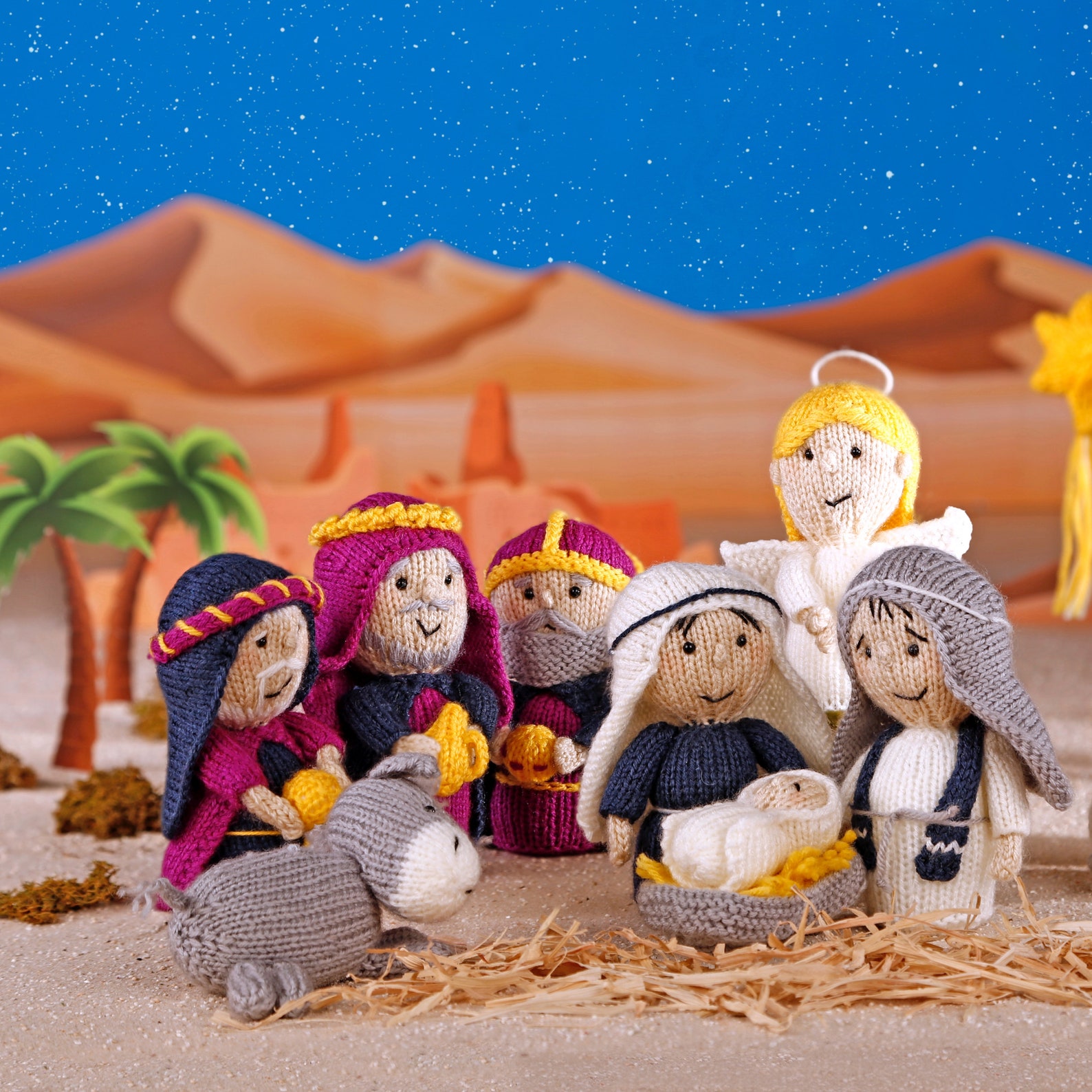On a Starry Night Knitting Pattern - Nativity Dolls Set - PDF Download ...