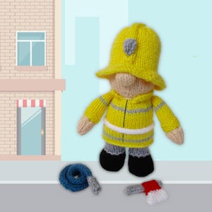 Fireman Fred Doll Knitting Pattern - Etsy